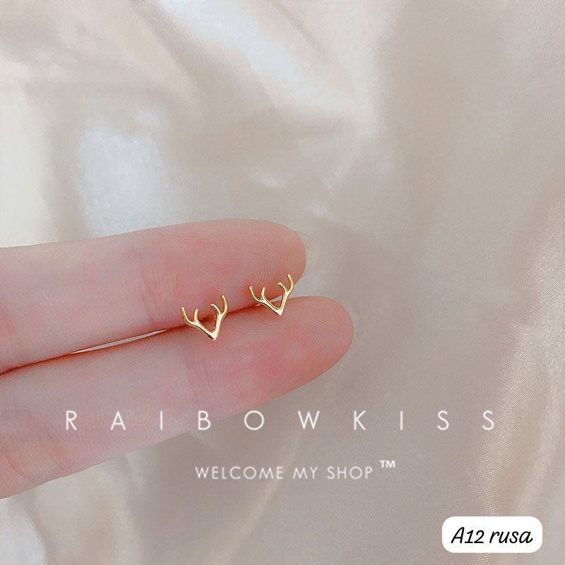 Jual Anting Korea Stud Tusuk Mini anting Titanium Steel Emas Desain ...
