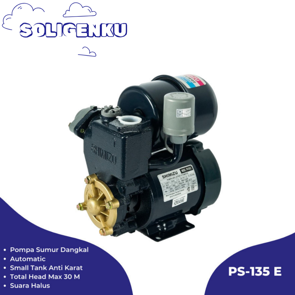 Jual Pompa Air Otomatis Shimizu PS 135 E Original | Pompa Sumur Dangkal | Shopee Indonesia