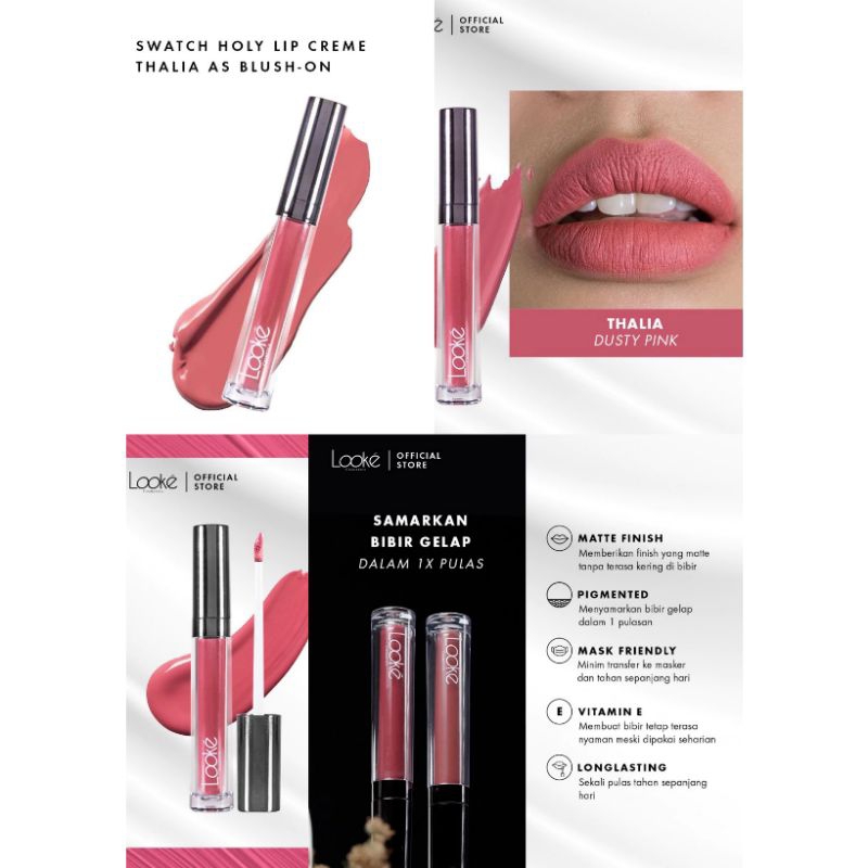 Jual Original Lipstick Looke Holy Lip Cream | Shopee Indonesia