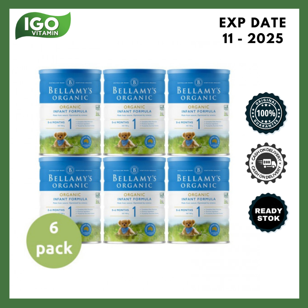 Jual Bellamys organic STEP 1 INFANT FORMULA (0-6 Bulan) (6 Kaleng ...