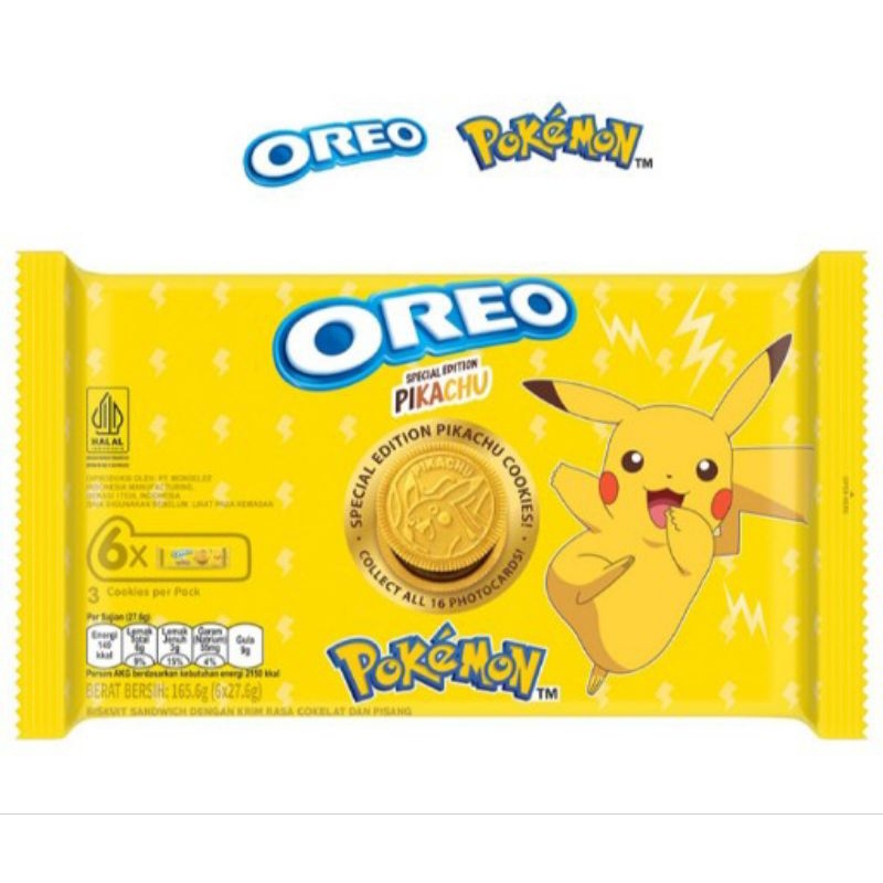 Jual Oreo Pokemon Pikachu Cookies Special Edition 165gram | Shopee ...