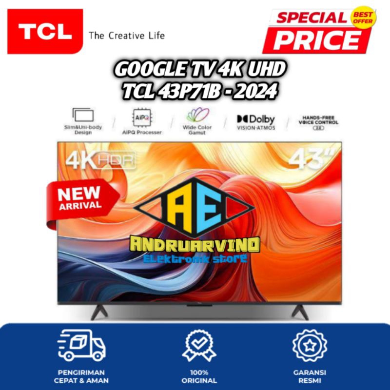 Jual TCL 43P71B UHD 4K Google TV 43 Inch Ultra HD Dolby Vision Atmos ...