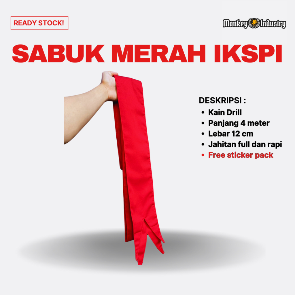Jual SABUK MERAH DRILL IKSPI 4 METER (Free Box & Sticker Pack) | Shopee ...