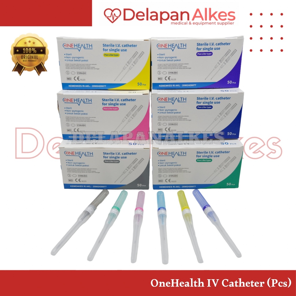 Jual OneHealth IV Catheter Per Pcs Abocath Jarum Tindik Aboket 16G 18G 20G 22G 24G 26G | Shopee ...
