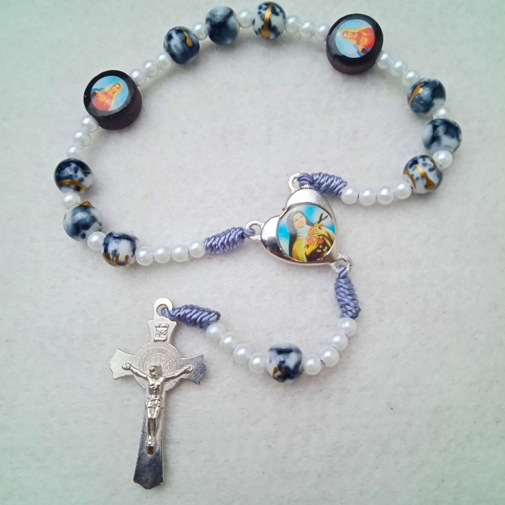 Jual Rosario novena tiga salam maria manik marmer bercorak emas ...