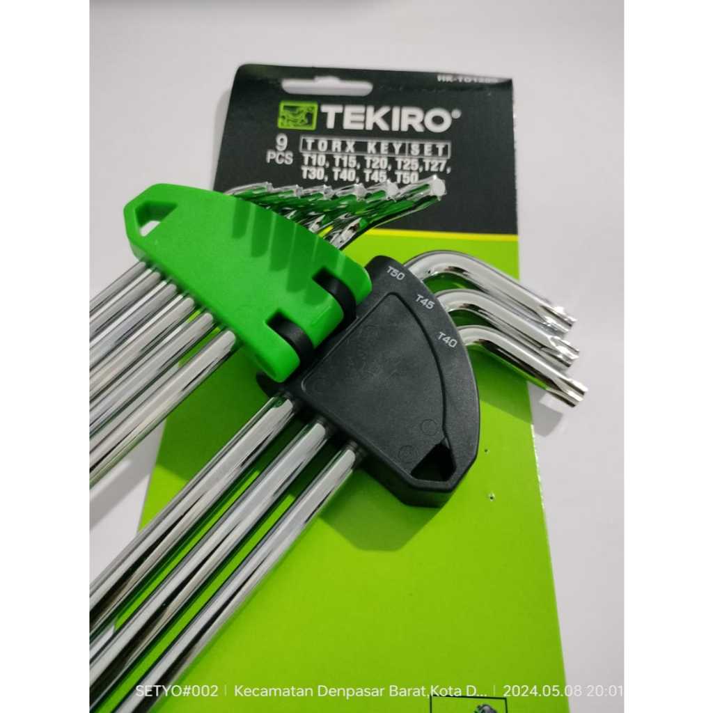 Jual TEKIRO Kunci L Star Set 9Pcs Tanpa Lubang T10-T50 Torx Key Star Long 9 Pcs T10 - T50 Kunci ...