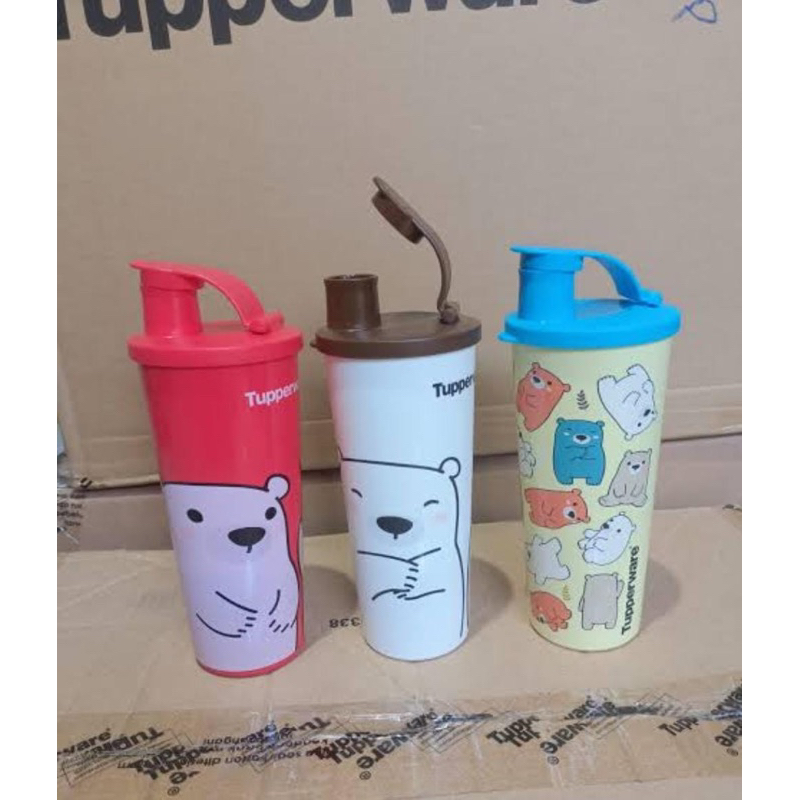 Jual tupperware bear flip tumblr 470 ml tumbler botol minum | Shopee ...