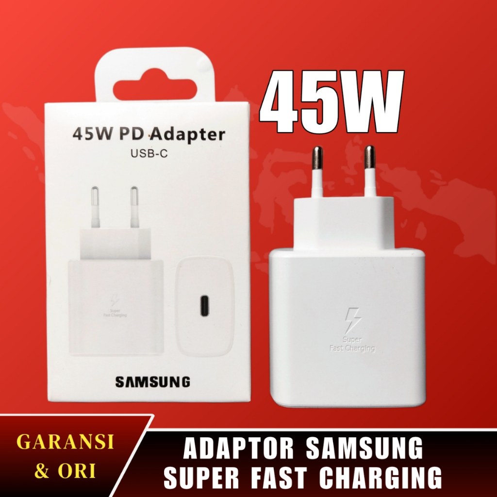 Jual Adaptor Adapter Kepala Charger Samsung Super Fast Charging 45 Watt Type C Putih | Shopee ...