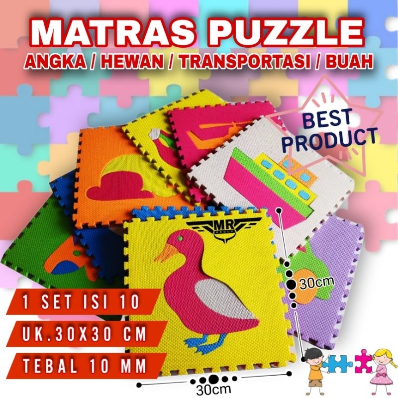Jual MR.GROUP - MATRAS PUZZLE EVA FOAM 30X30X1CM - 10 PCS / SET MOTIF ...