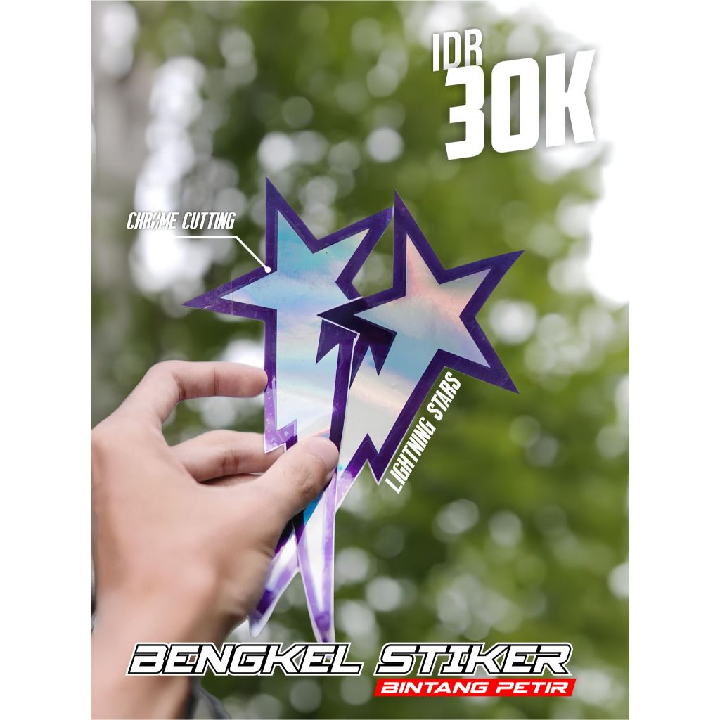 Jual Stiker Bintang Petir Cutting Warna Chrome Bukan Sticker Printcut ...