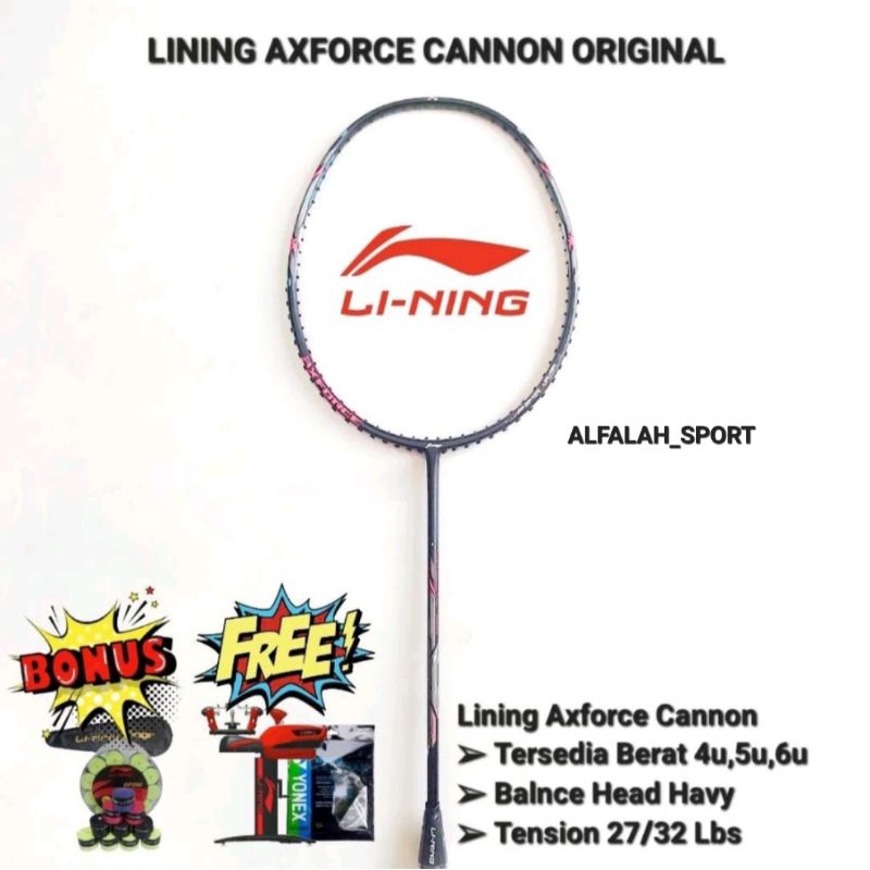 Jual Raket Badminton Li-Ning Axforce Cannon Original (Fullset) | Shopee ...