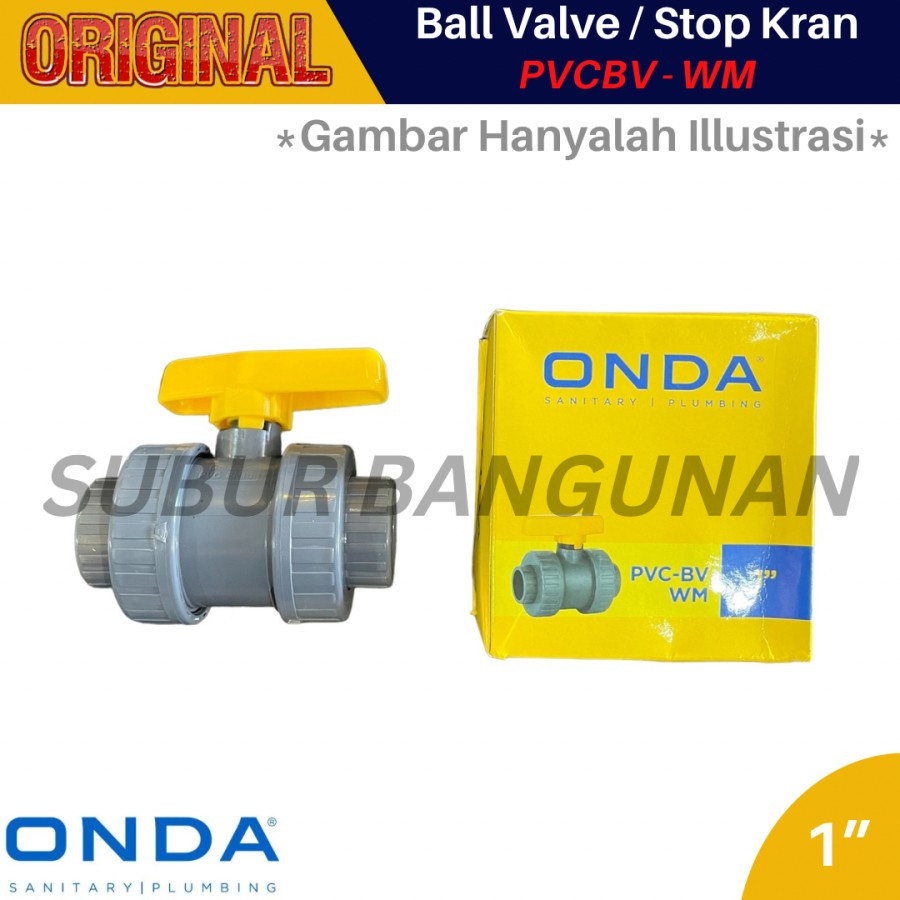 Jual STOP KRAN WATERMUR 1" ONDA PVCBV WM BALLVALVE UNION WATERMOOR PVC ...
