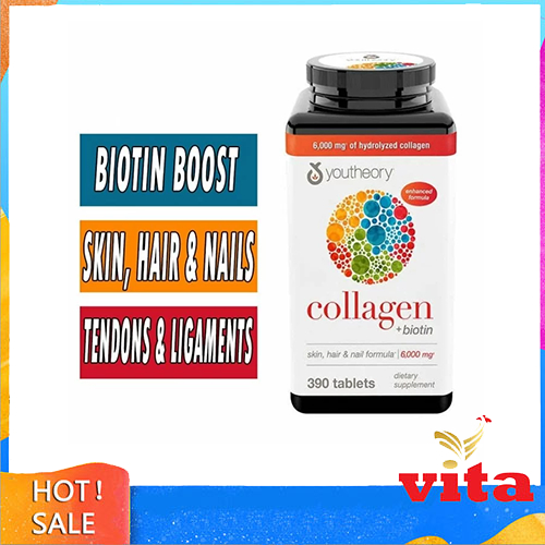 Jual Collagen + Biotin 6000mg Youtheory 390 Tablets | Shopee Indonesia
