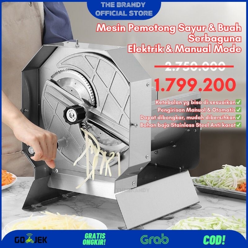 Jual Mesin Pengiris Penghancur Listrik Mesin Pemotong Sayur Dan Buah Komersial Multifungsi ...