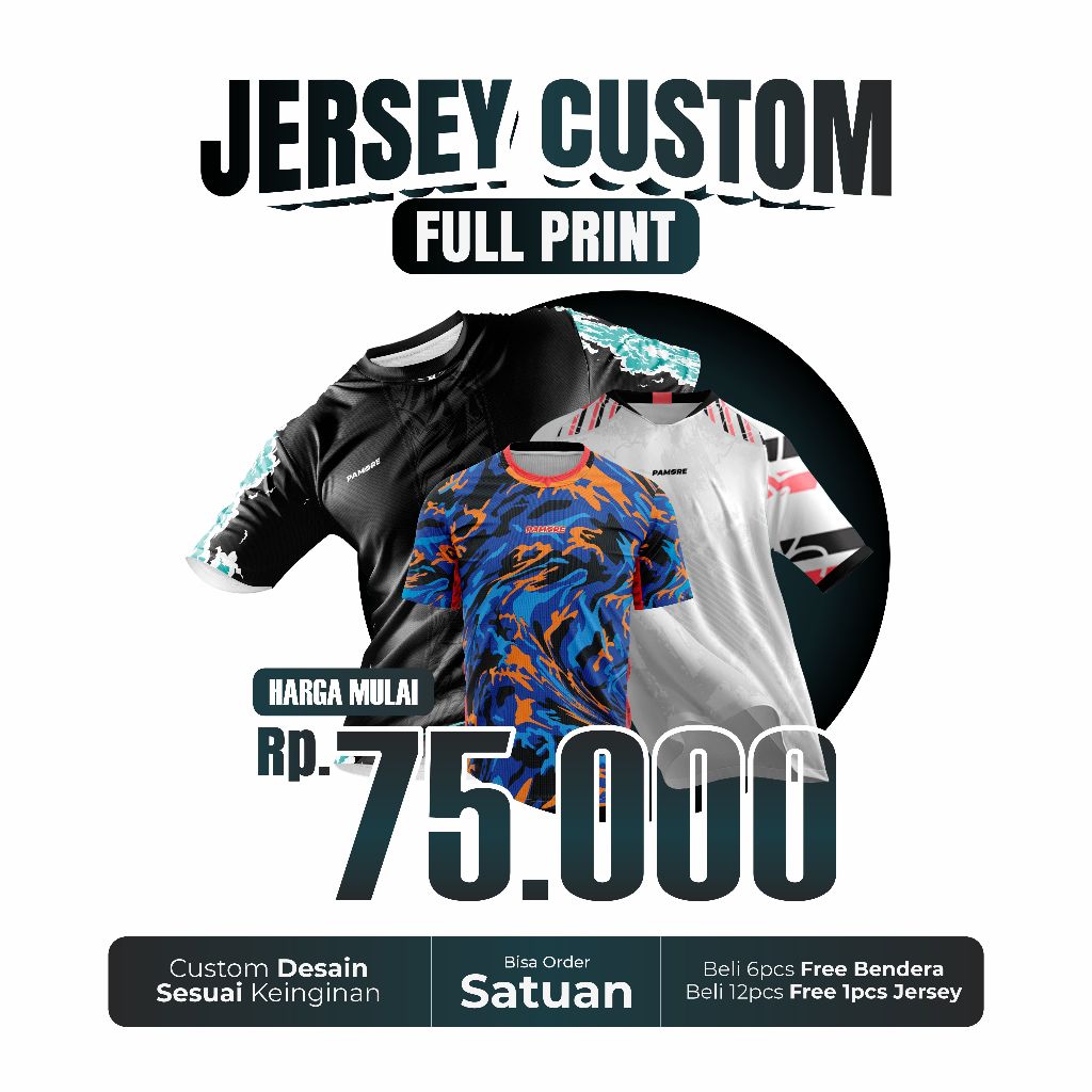 Jual Jersey Custom Full Printing Bisa Request Desain Sendiri Free ...