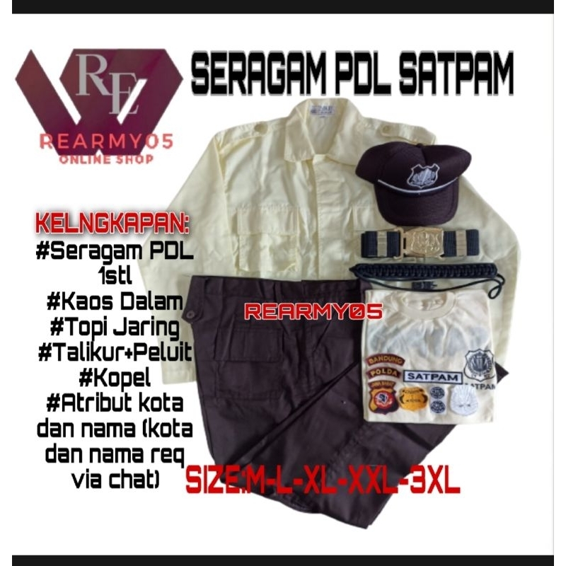 Jual SERAGAM SATPAM PDL KREM TERBARU FULL SET | Shopee Indonesia
