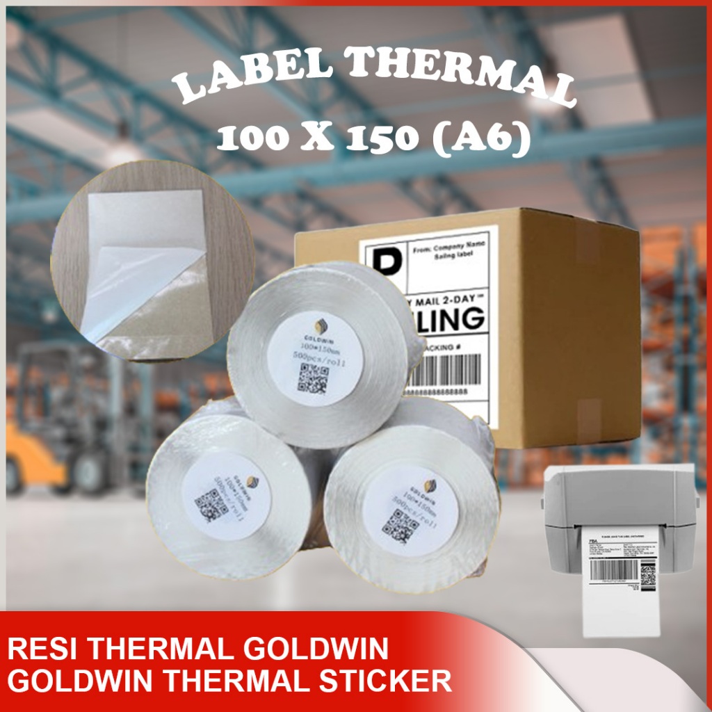 Jual Label Stiker Kertas Resi Thermal 100x150mm 500 pcs Merk Winstar n Goldwin | Shopee Indonesia