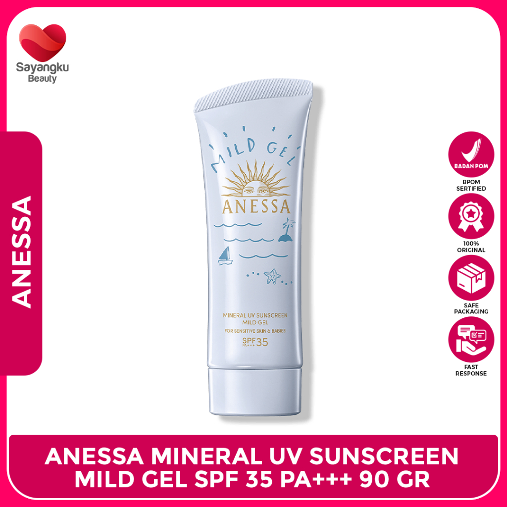 Jual ANESSA - Moisture UV Sunscreen Mild Gel SPF 35+ PA+++ 90 g | Shopee Indonesia