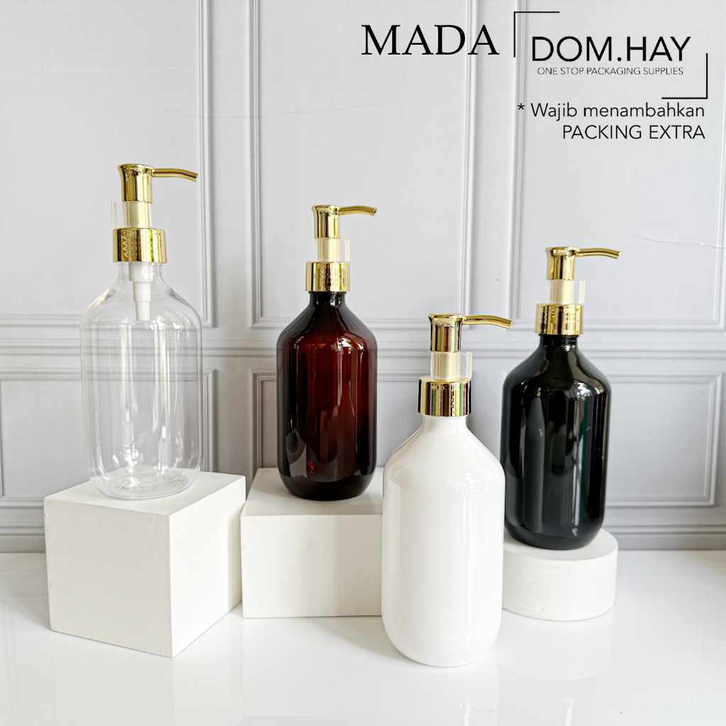 Jual 300ml Botol Pump Gold Plastik Mada PET Soap Dispenser Hand ...