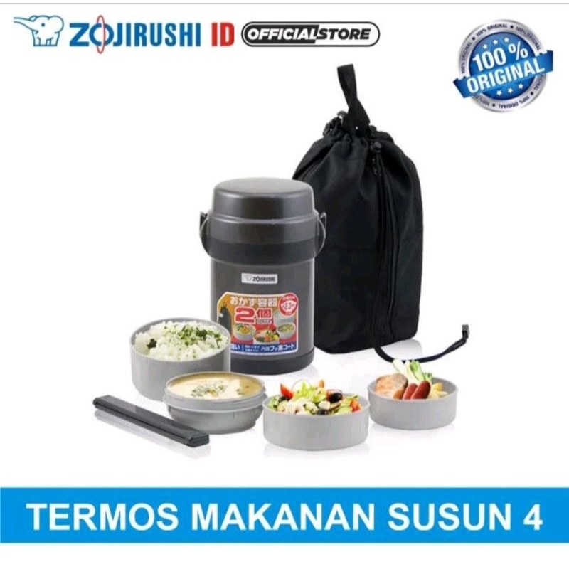 Jual Zojirushi Lunch Jar Termos Makanan - 4 Susun (Abu Tua) | Shopee ...