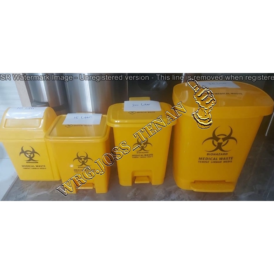 Jual KODE W72C Yellow Plastic Medical Thrash Bin Tempat Sampah Limbah ...