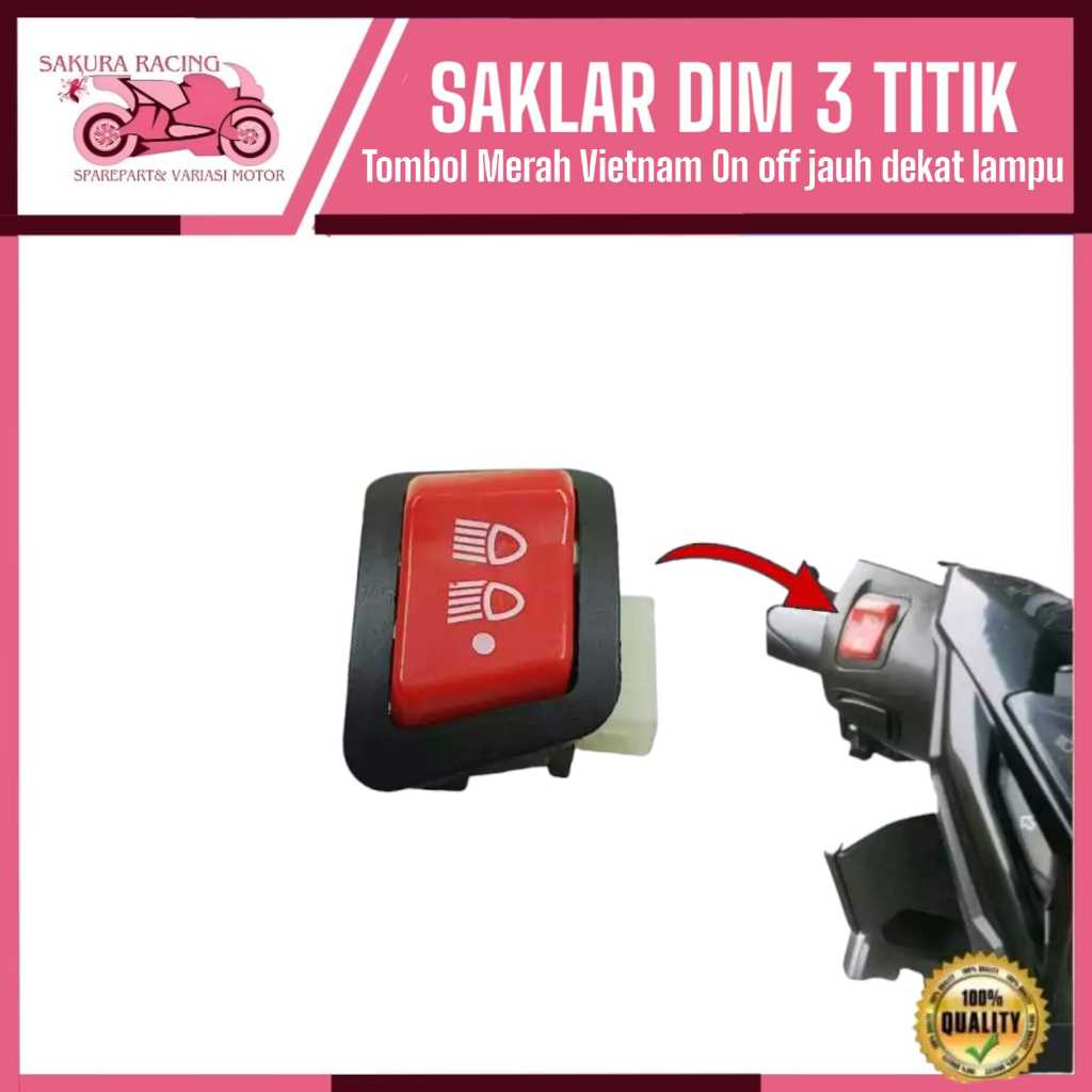 Jual Saklar Dim Saklar dimmer tombol merah Vietnam on off jauh dekat ...