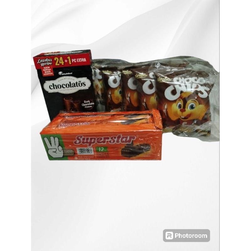 Jual paket snack cemilan rasa coklat ada chocolatos roll simba choco ...