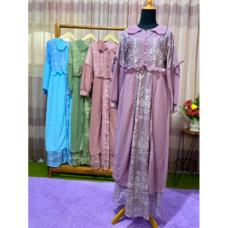 Jual gamis remple cocok buat acara2 resmi maupun santai ld 100-106 cm ...