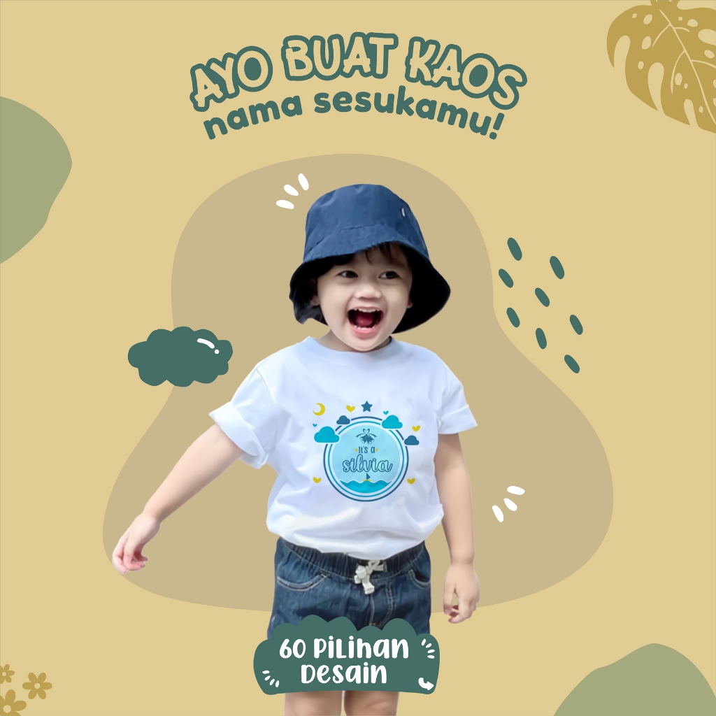 Jual Kaos Custom Nama Anak Lengan Panjang Tangan Pendek Laki laki ...