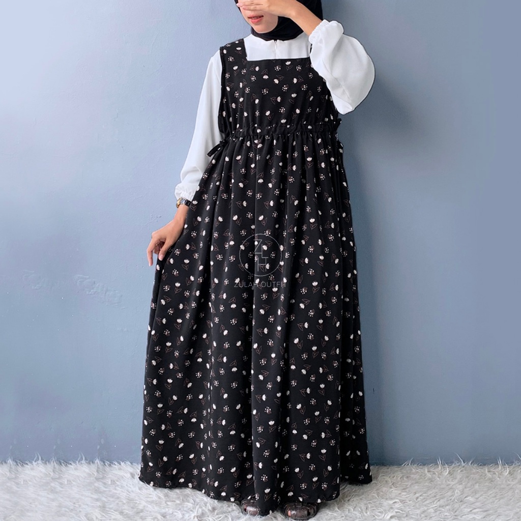 Jual ZLH Lula Oneset Setelan Dress Overall Inner Outer Wanita Tanpa ...