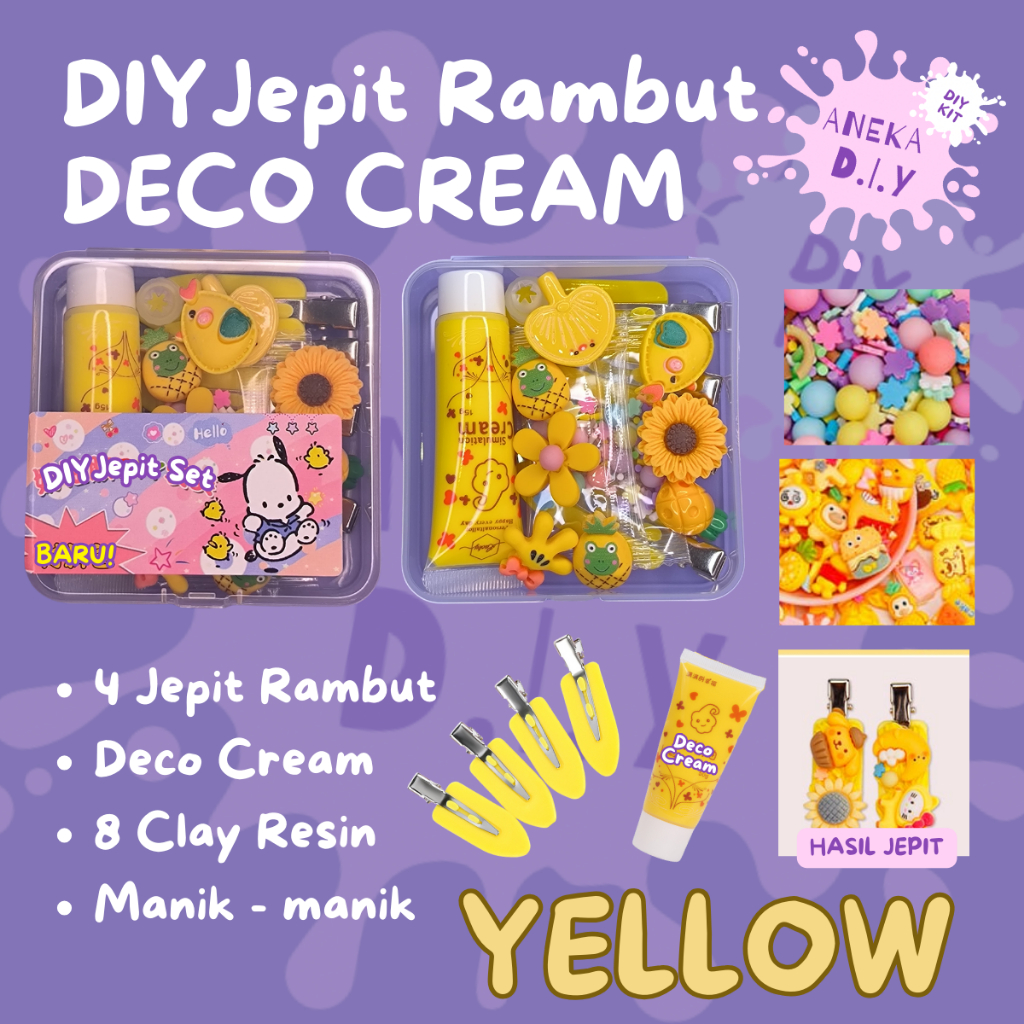 Jual [DISKON 60%] DIY Set Jepit Rambut Deco Cream Cinnamoroll Kuromi ...