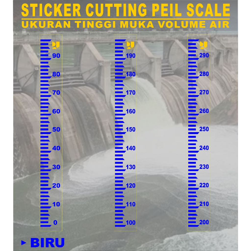 Jual STICKER CUTTING PEIL SCALE ALAT UKUR TINGGI MUKA AIR LEBAR 12 CM ...