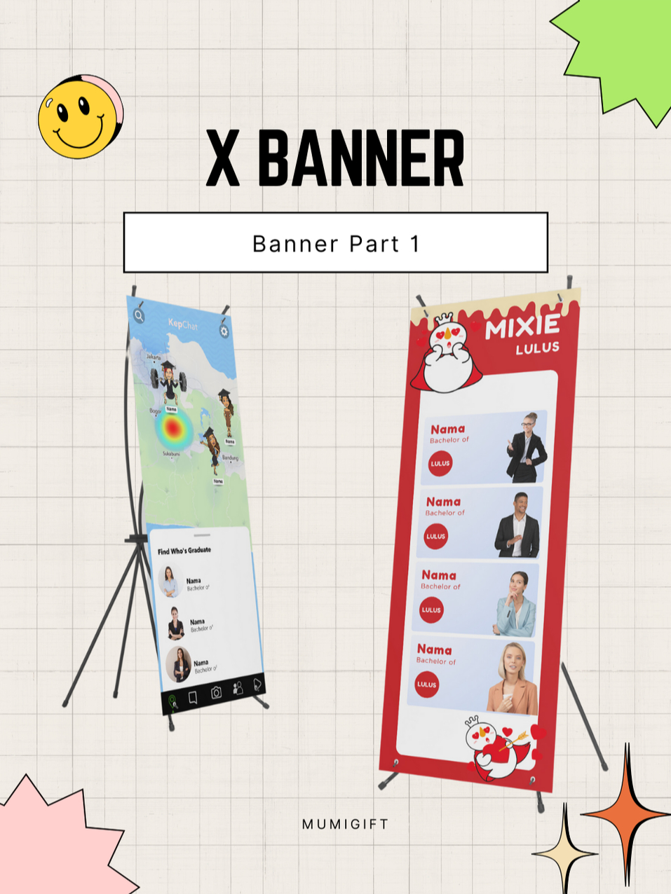 Jual [PART 1] Banner Wisuda/Banner sidang/X Banner/Standing banner ...
