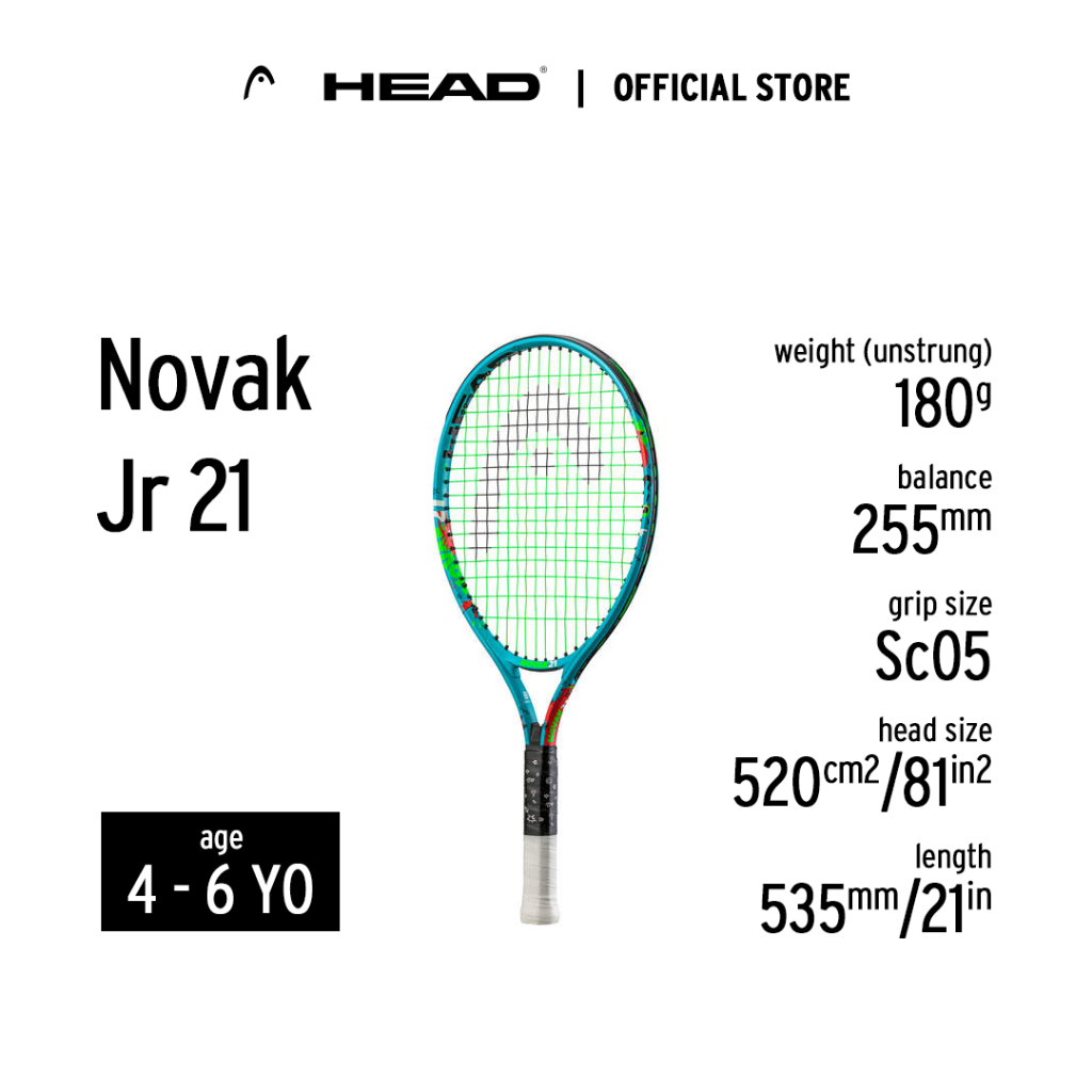 Jual HEAD Racket Novak Junior 21 - Raket Tennis Junior | Shopee Indonesia