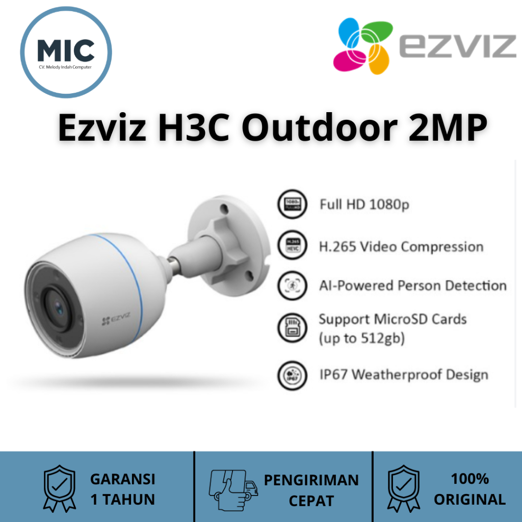 Jual EZVIZ H3C Outdoor Camera CCTV 2MP Night Vision Smart Wifi IP 1080p ...