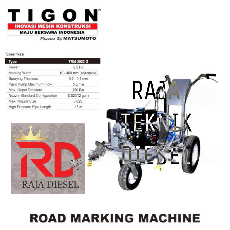 Jual Mesin Cat Marka Jalan 2 Gun Tigon TRM-2002G ORIGINAL TERBAIK ...