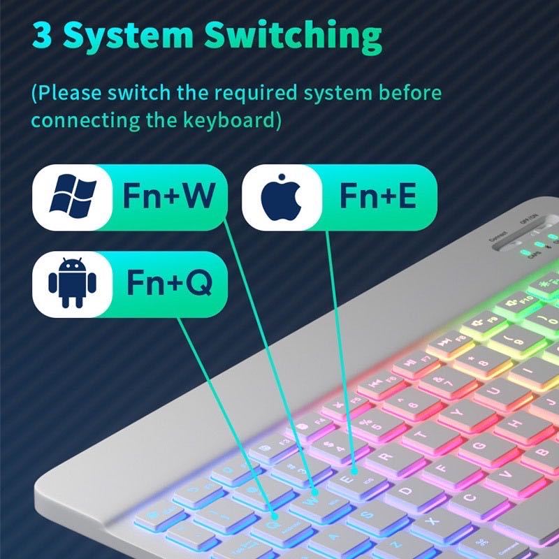 Jual CID 10inch Backlit Backlight Keyboard Wireless Keyboard And Mouse ...