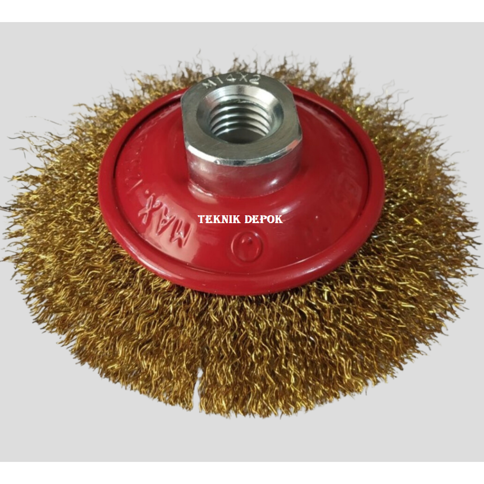 Jual Sikat Kawat Piringan 4 inch Kuningan Flat Wire Brush Datar Gerinda Grinda Pembersih Karat ...