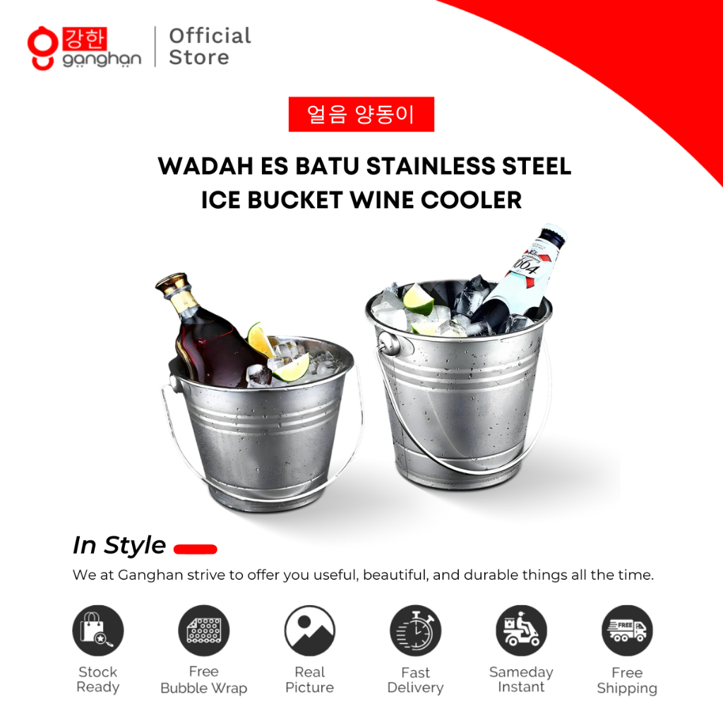 Jual Ganghan Ember Es Batu Stainless Steel | Ice Bucket Wine Cooler ...
