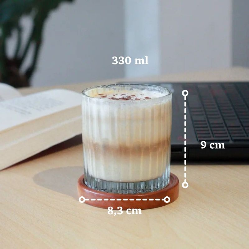 Jual Gelas kaca Picca Korean A730esthetic 330 ml Gelas Cafe 1 Pack ...