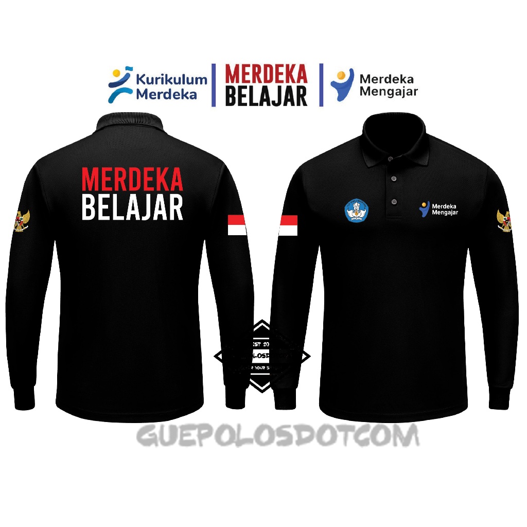 Jual TYPE A01 - POLOSHIRT LENGAN PANJANG MERDEKA BELAJAR - KAOS KERAH ...