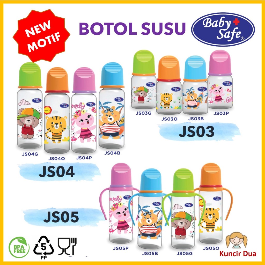 Jual BOTOL SUSU BABY SAFE 125 ml 250 ml / BOTOL DOT BABY SAFE JS003 ...