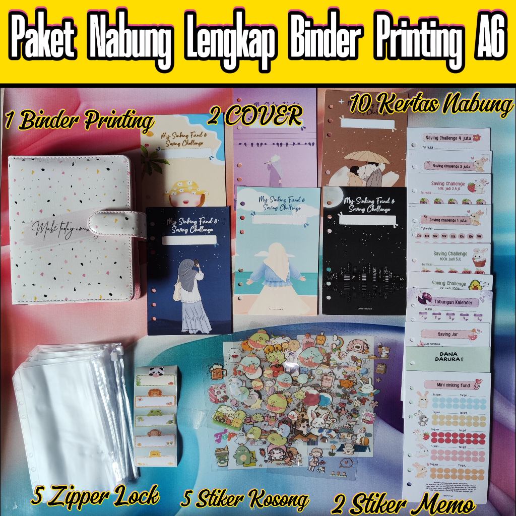 Jual Paket Lengkap Nabung Binder Motif Ukuran A6 06ring Bahan Kulit ...