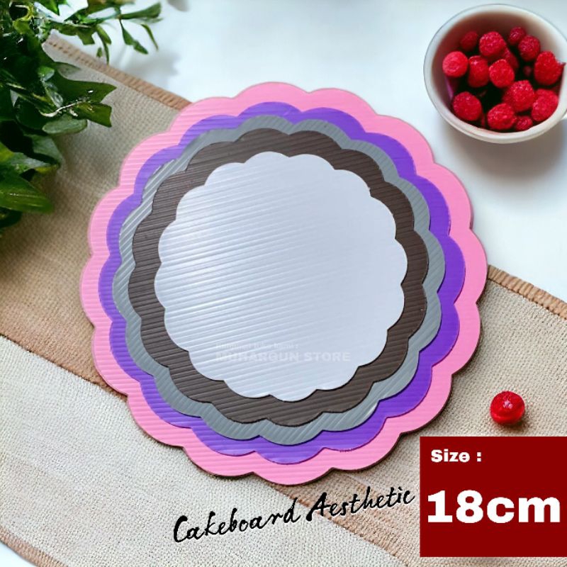 Jual Alas Kue Diameter 18cm Model Bunga Cake Board Cake Base Tatakan ...