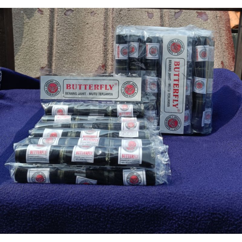 Jual (BENANG JAHIT HITAM 1 PAK ISI 2 LEMBAR) Benang jahit berkualitas ...