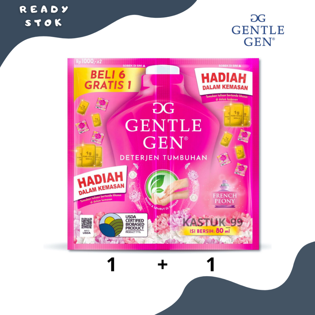 Jual Deterjen Gentle Gen French Peony Twinpack Sachet (set) | Shopee ...
