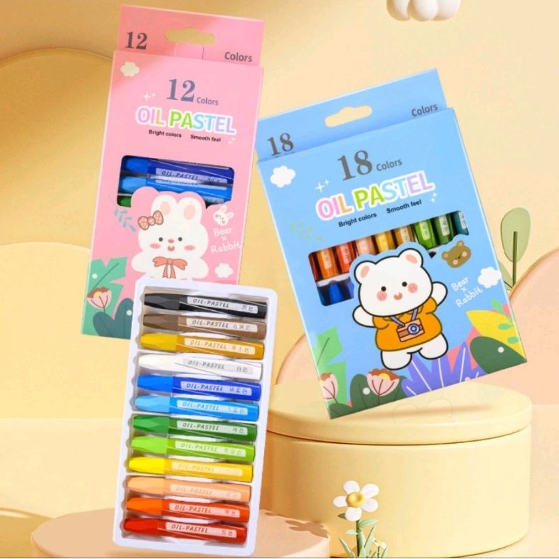 Jual 1 SET KRAYON ISI 12 DAN 24 WARNA OIL BASED DENGAN PIGMENTASI ...