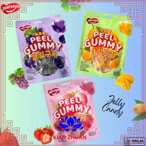 Jual Naraya Peel Gummy 80g permen lunak jelly | Shopee Indonesia