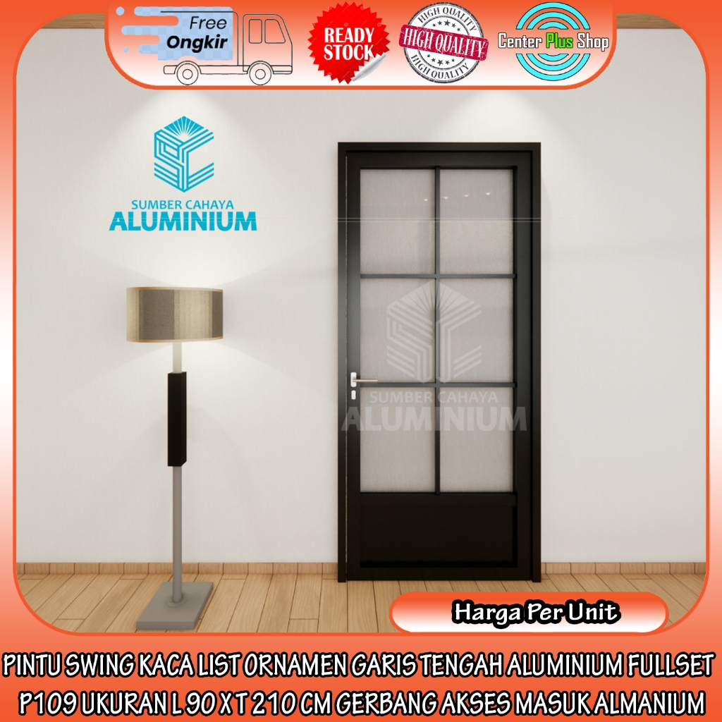 Jual [Instant] Pintu Kaca Swing Type P109 L 90 X T 210 Cm List Ornamen ...