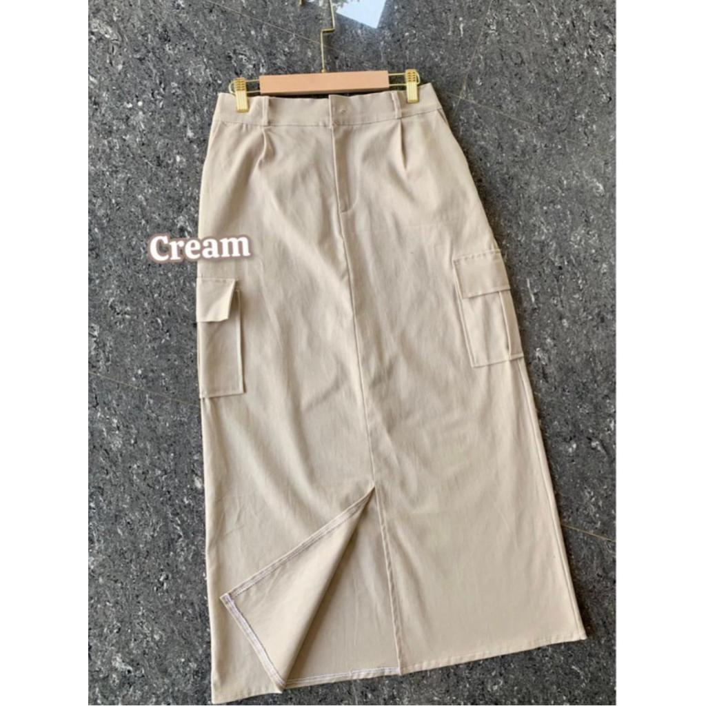 Jual ROK CARGO TWILL BELAH TENGAH // ROk CARGO WANITA KOREAN STYLE ...